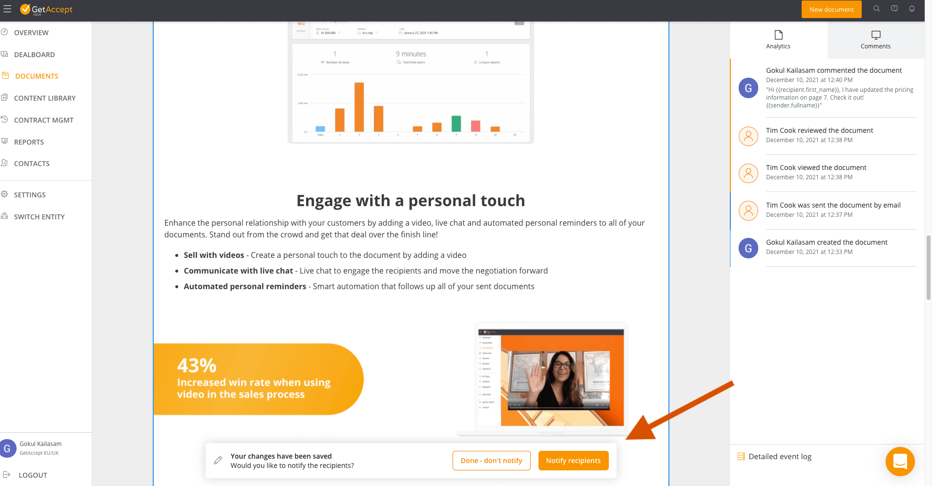 Now you can edit documents after you send them!