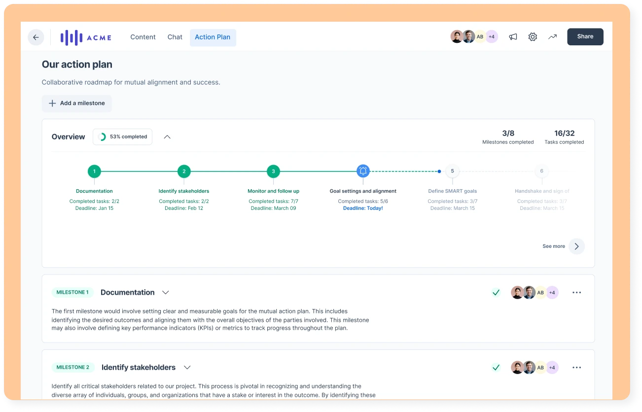Mutual Action Plan Software in your Digital Sales Room | GetAccept